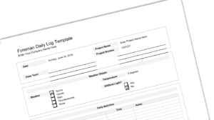 Construction Foreman Daily Log Template – International Trade Council
